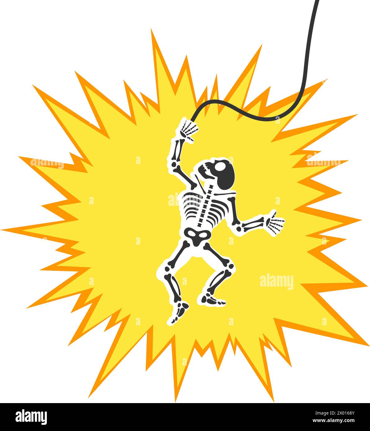 Skeleton electric shock by high voltage or lighting electrocuted ...