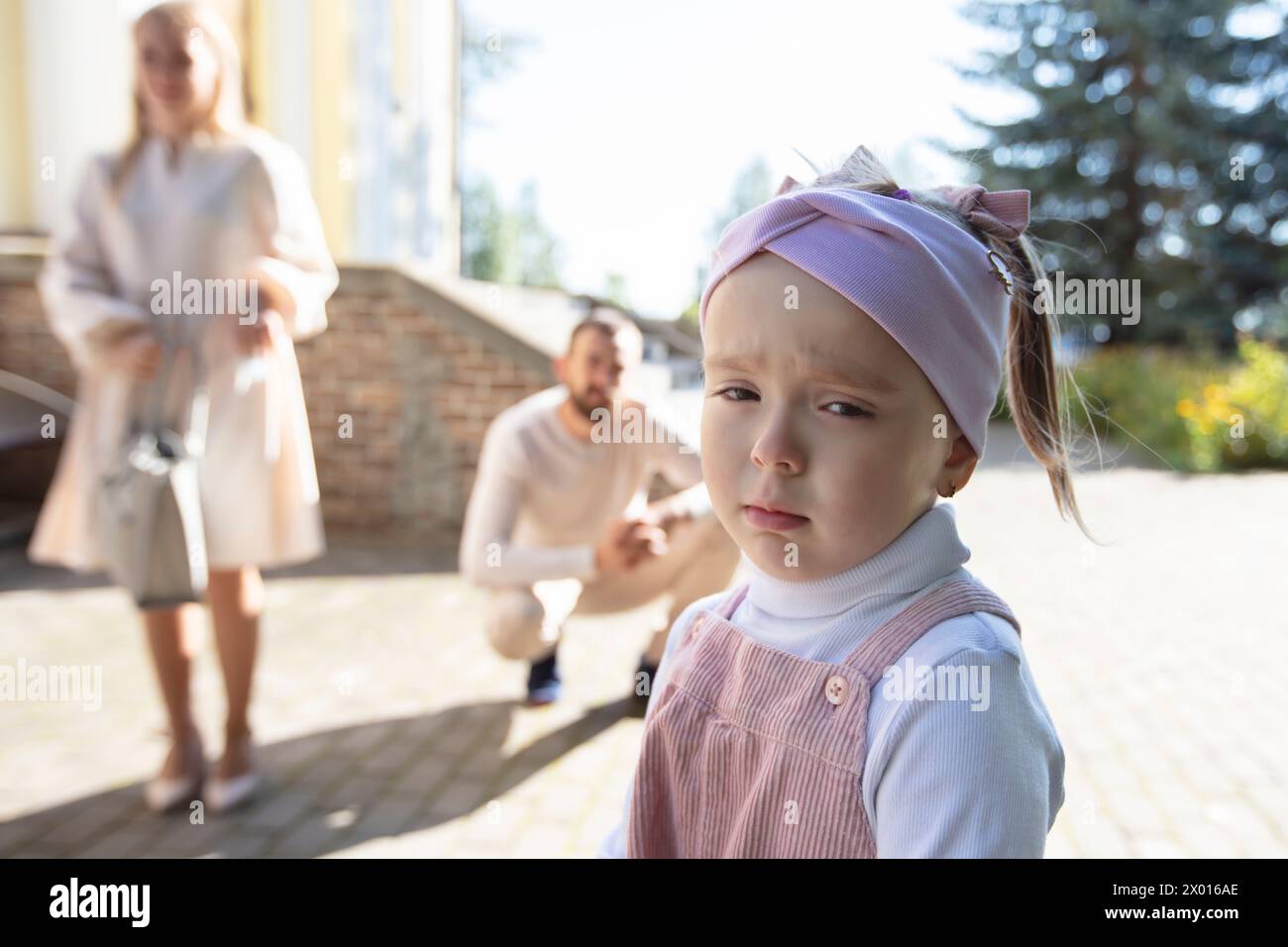 Psychological portrait of a dissatisfied sad child against the ...
