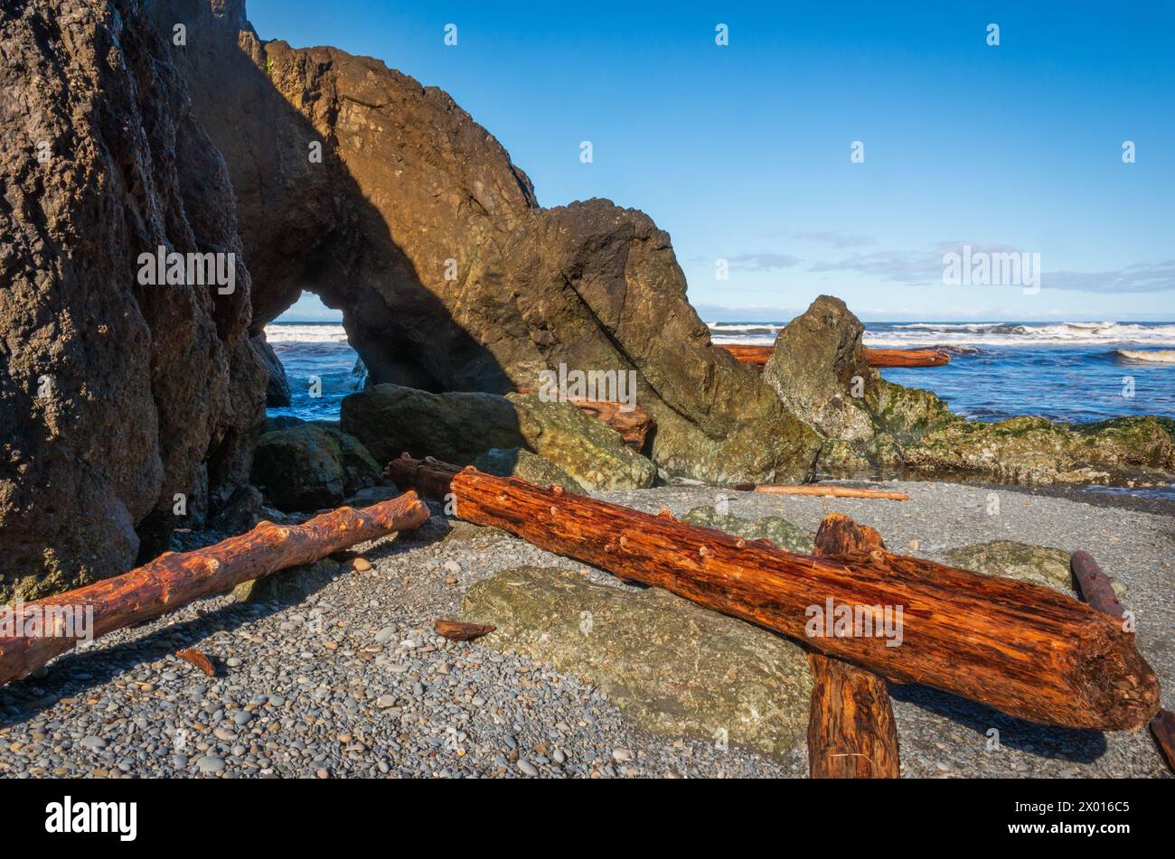Ruby Beach Eroded Rock Arch in Olympic National Park, Washington State ...
