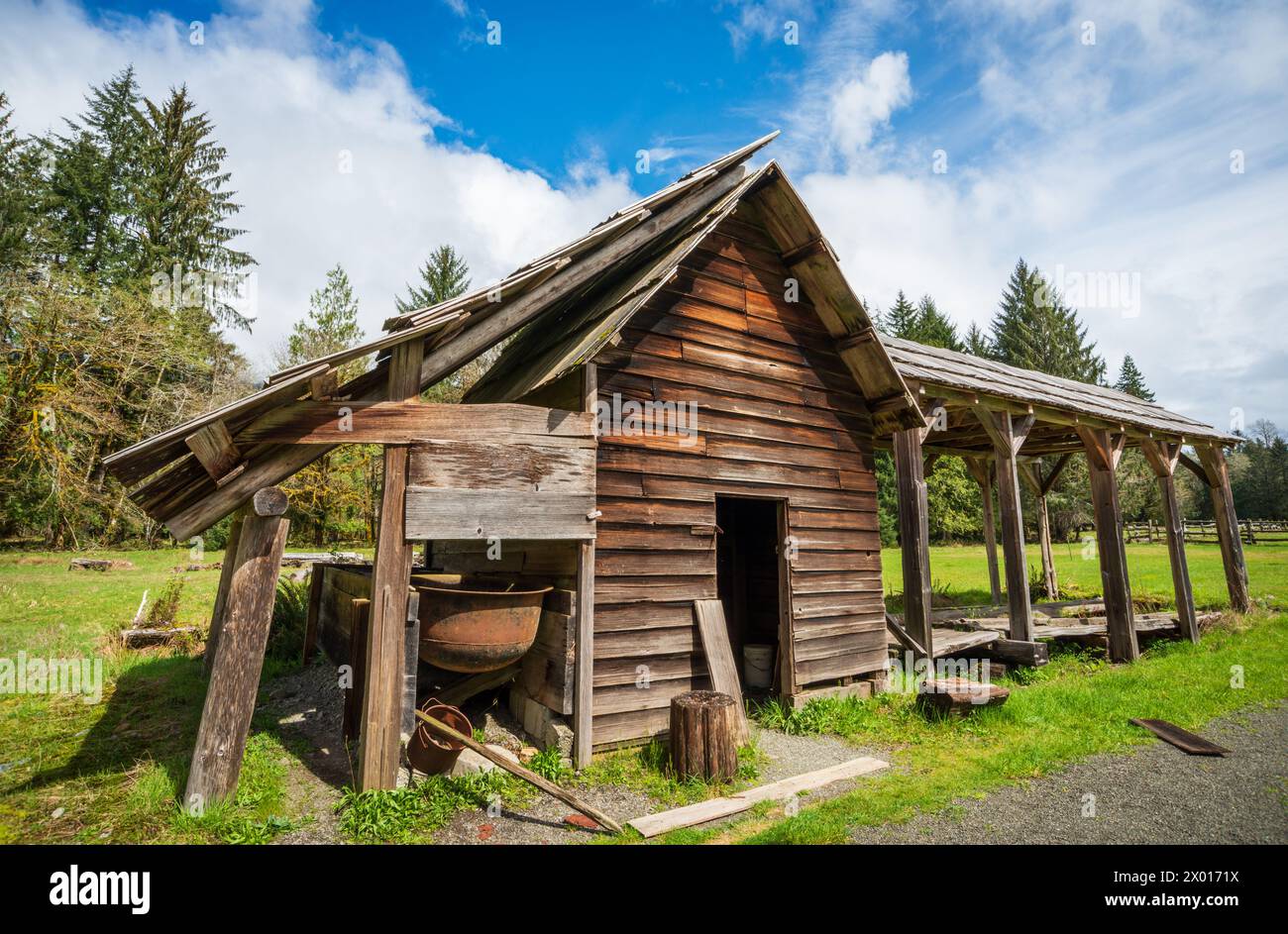 The Historic Kestner Homestead farm in the Quinault Rain Forest area of ...