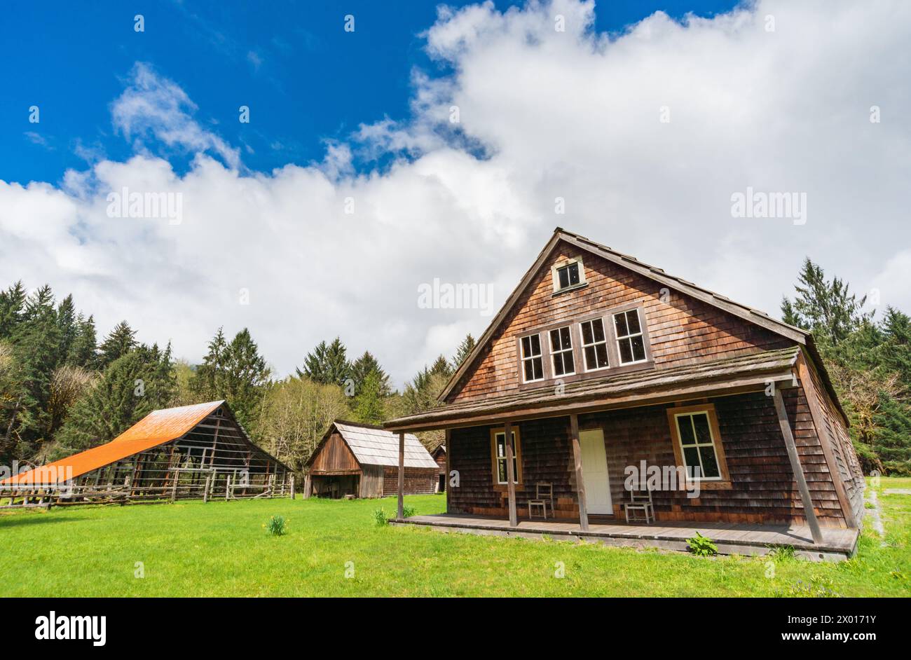 The Historic Kestner Homestead farm in the Quinault Rain Forest area of ...