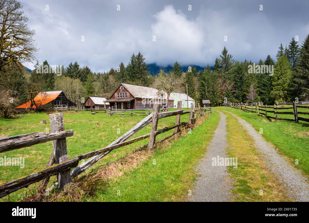 The Historic Kestner Homestead farm in the Quinault Rain Forest area of ...