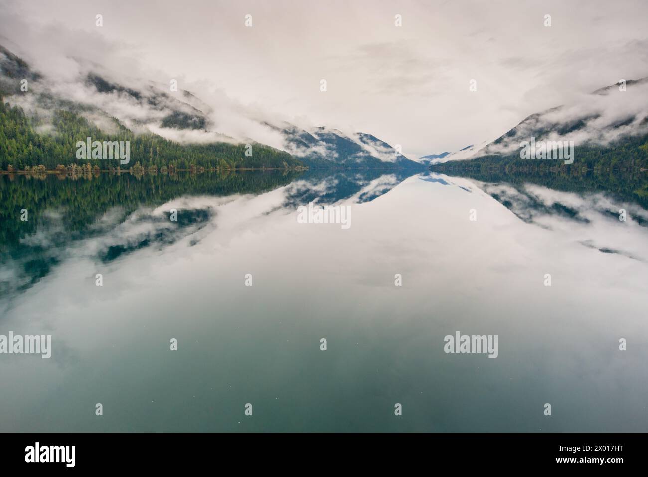 Misty Morning Fog and Haze at Lake Crescent at Olympic National Park ...