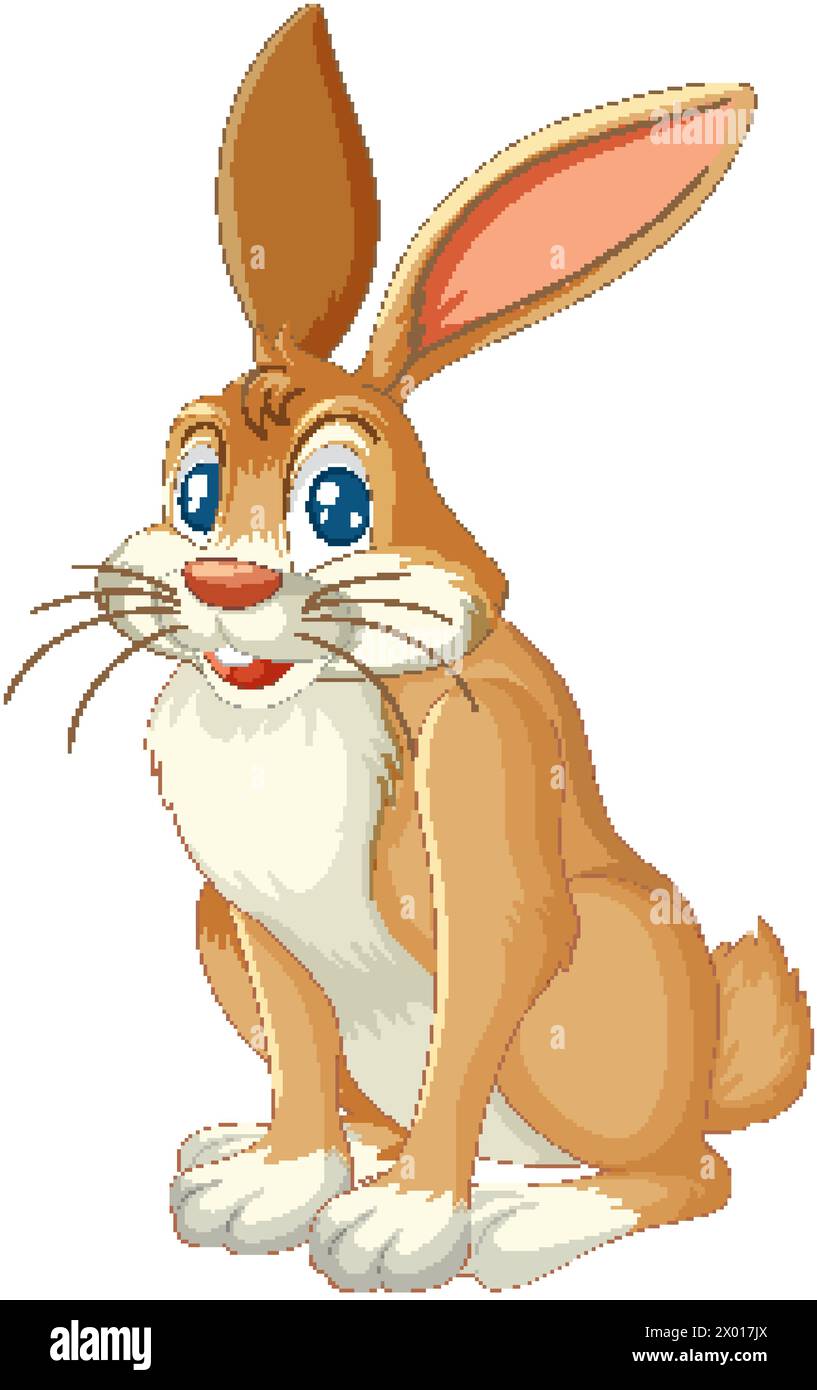 Vector graphic of a happy, sitting rabbit Stock Vector Image & Art - Alamy