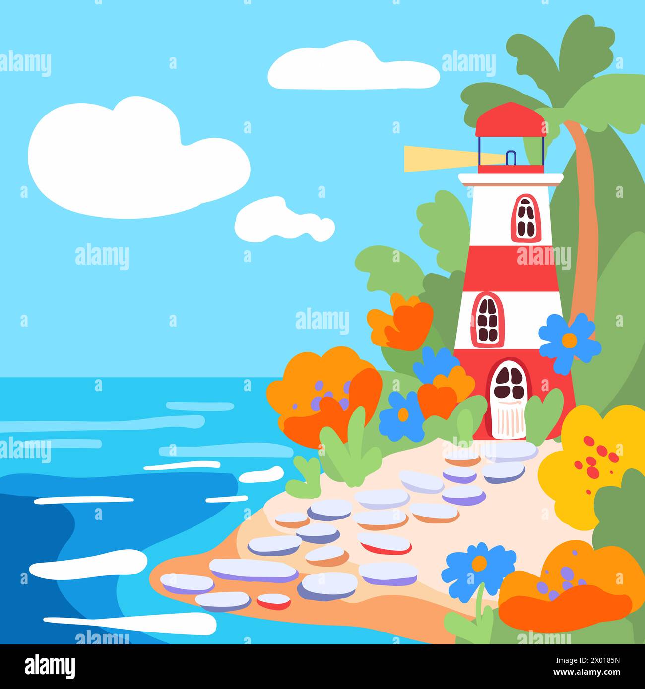 Cartoon lighthouse hi-res stock photography and images - Alamy