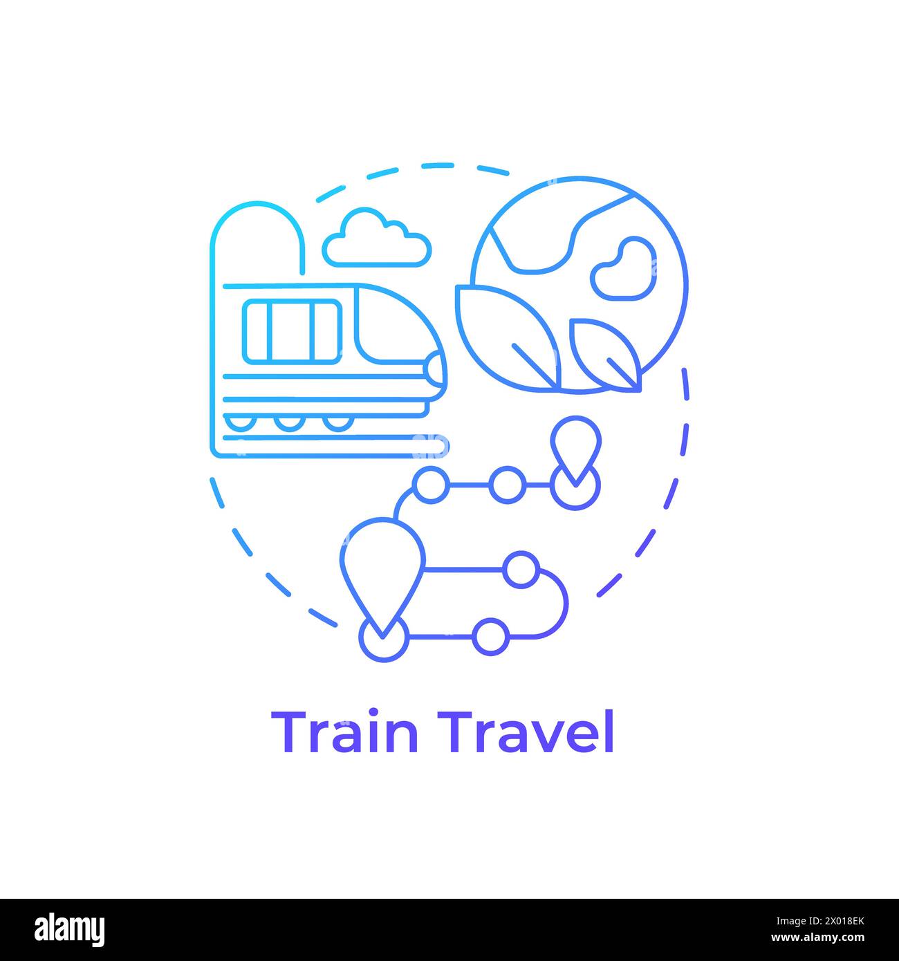 Train travel blue gradient concept icon Stock Vector Image & Art - Alamy