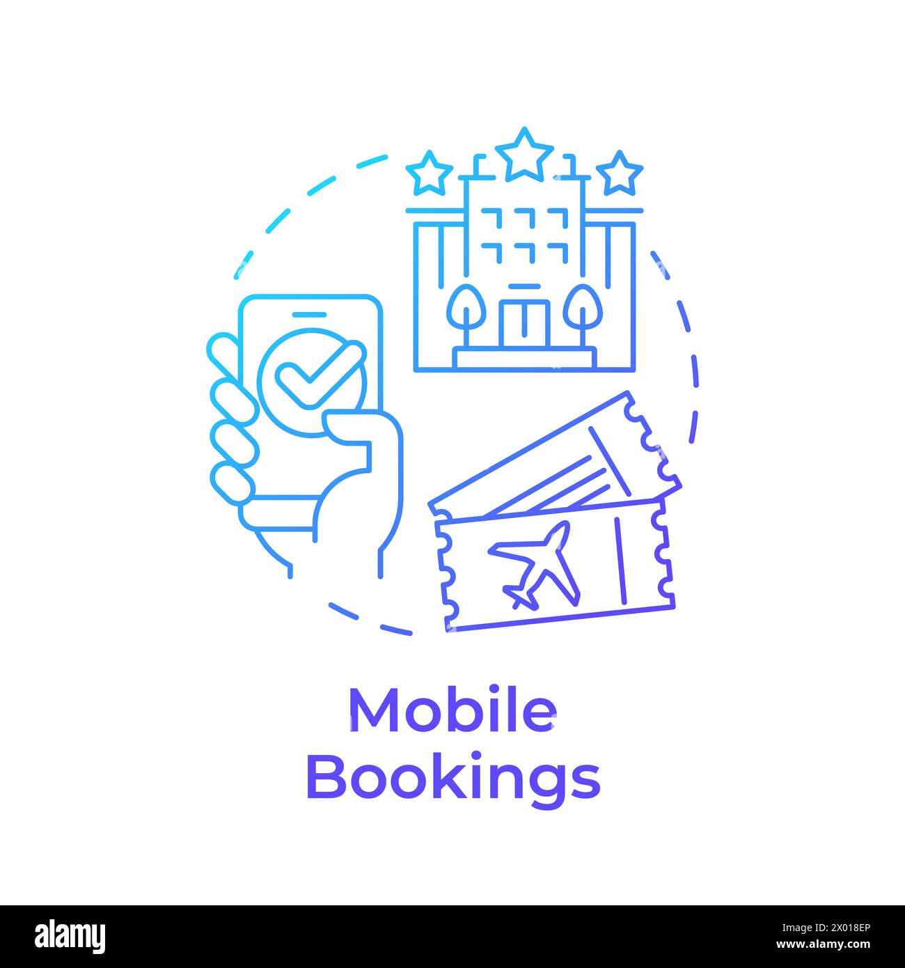 Mobile bookings blue gradient concept icon Stock Vector Image & Art - Alamy