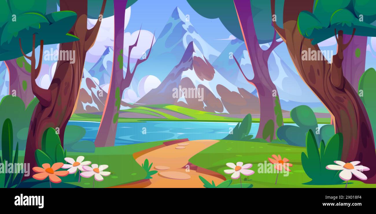 Riverside woodland trees Stock Vector Images - Alamy