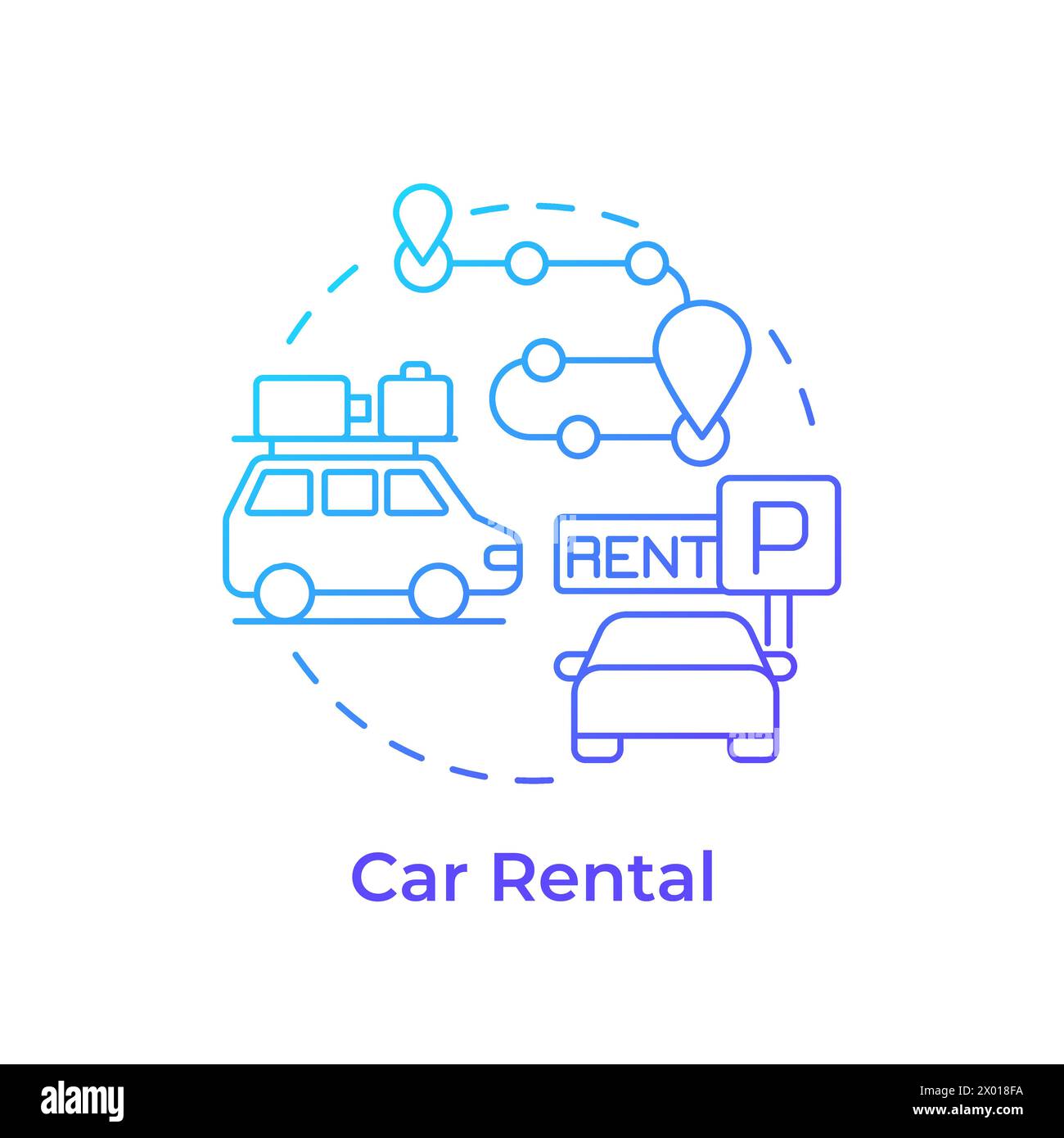 Car rental blue gradient concept icon Stock Vector Image & Art - Alamy