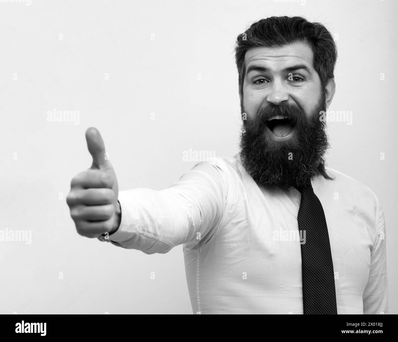 Positive human emotions, facial expressions. Portrait of excited man ...