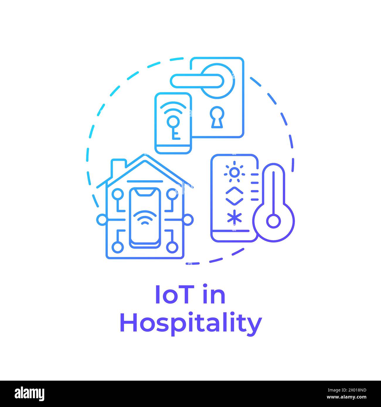 IoT in hospitality blue gradient concept icon Stock Vector Image & Art - Alamy