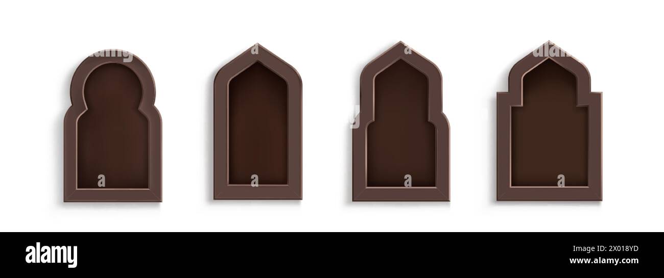 Ramadan shape windows set isolated on white background. Vector ...