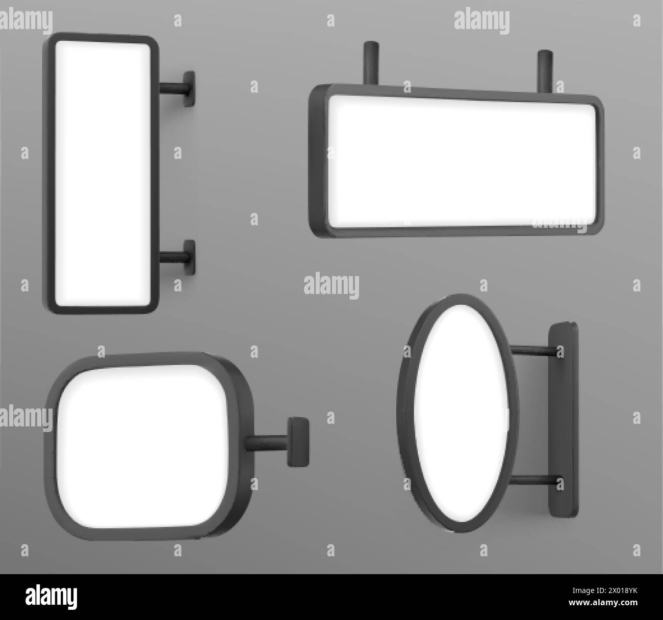 Mockup of signboard attached to wall at entrance of store or cafe ...