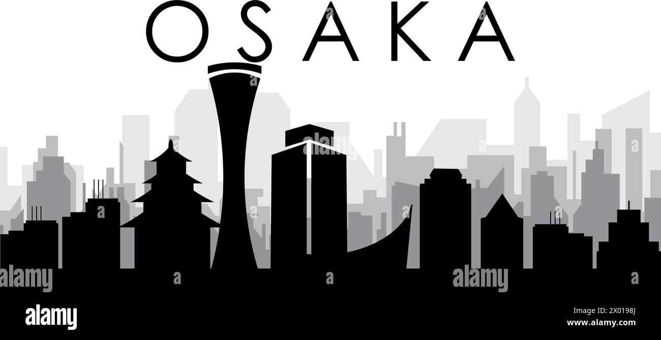 Osaka japan building skyline Stock Vector Images - Alamy