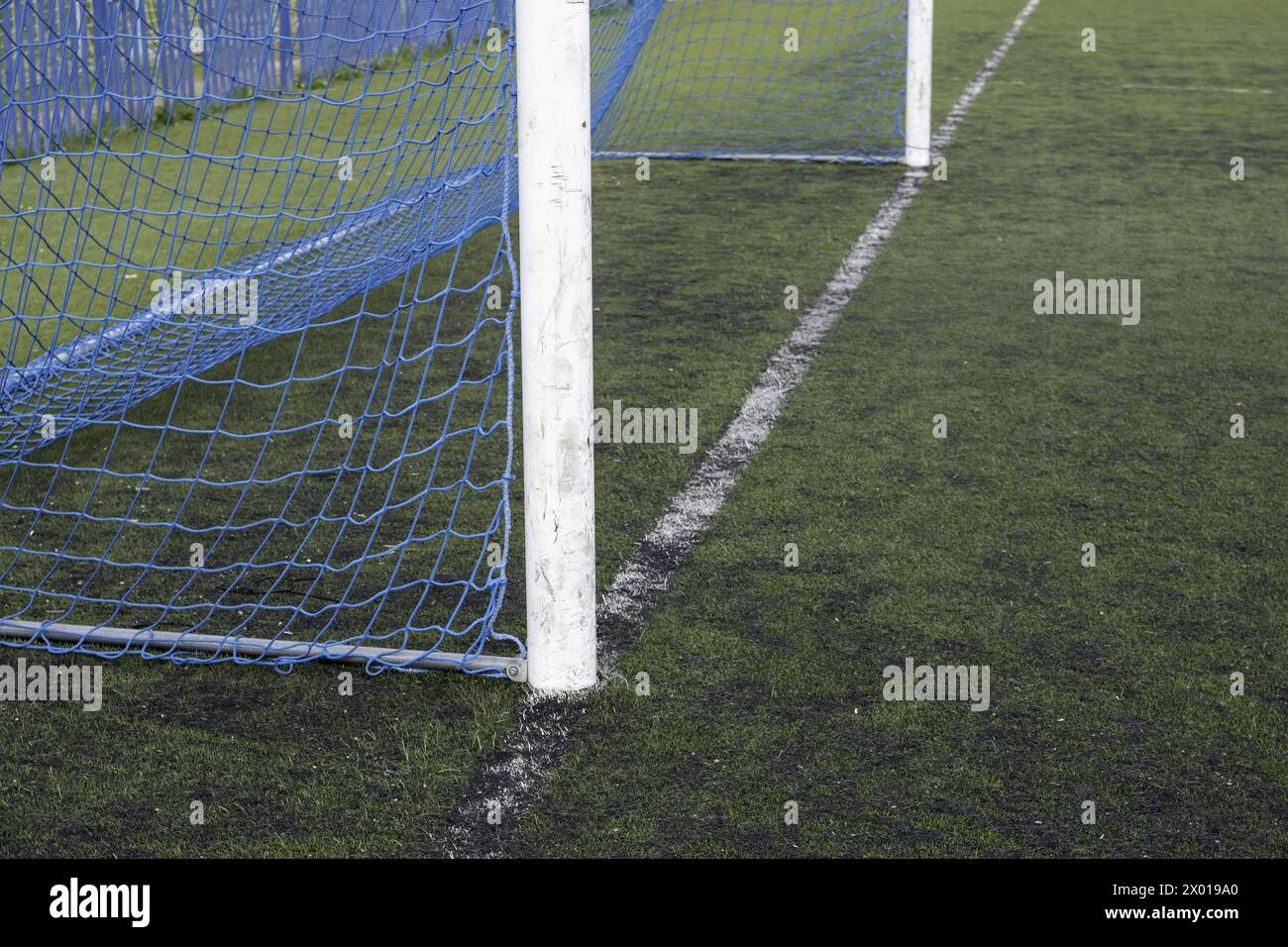 Detail of goal on a soccer field, competition and sport Stock Photo - Alamy
