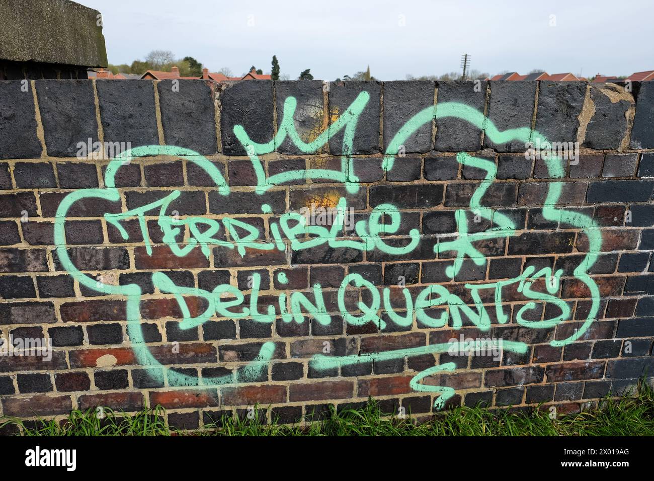 graffiti on a brick wall Stock Photo - Alamy