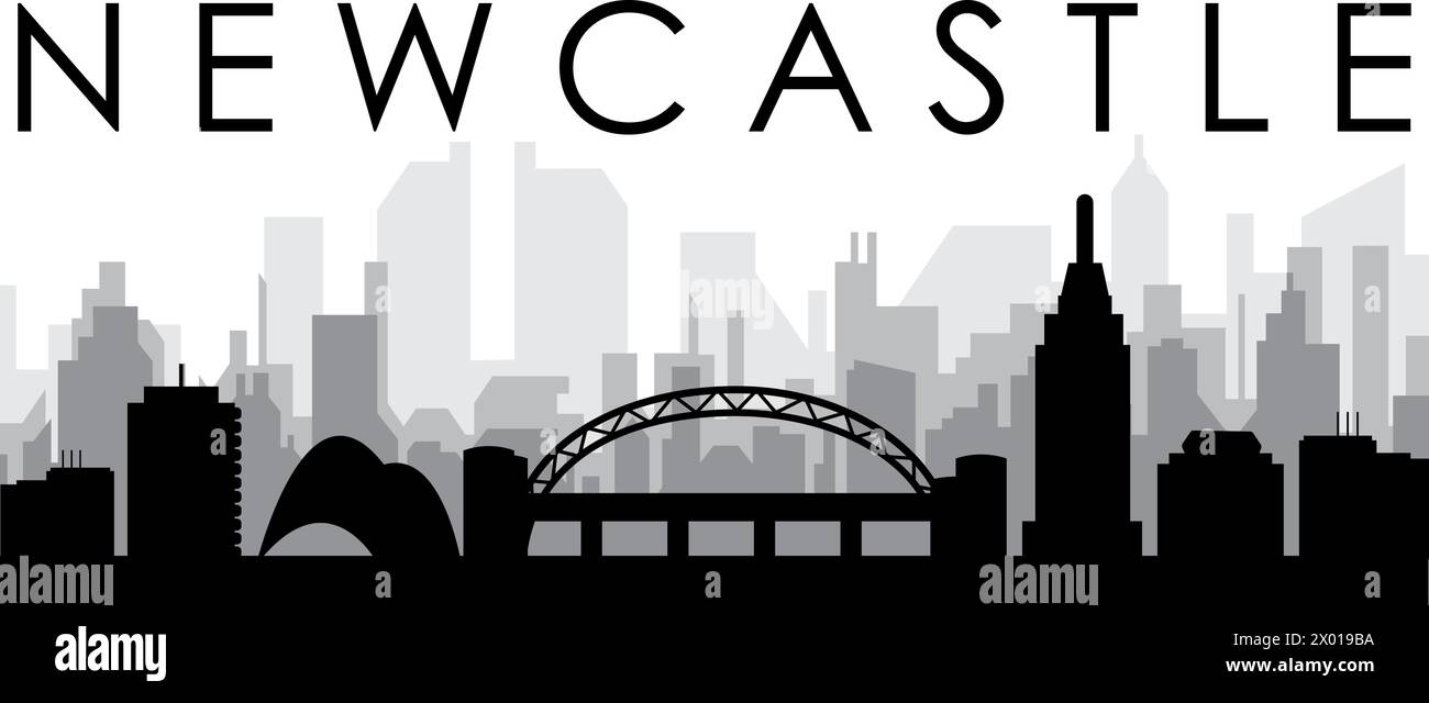 Cityscape skyline panorama of NEWCASTLE, UNITED KINGDOM Stock Vector ...