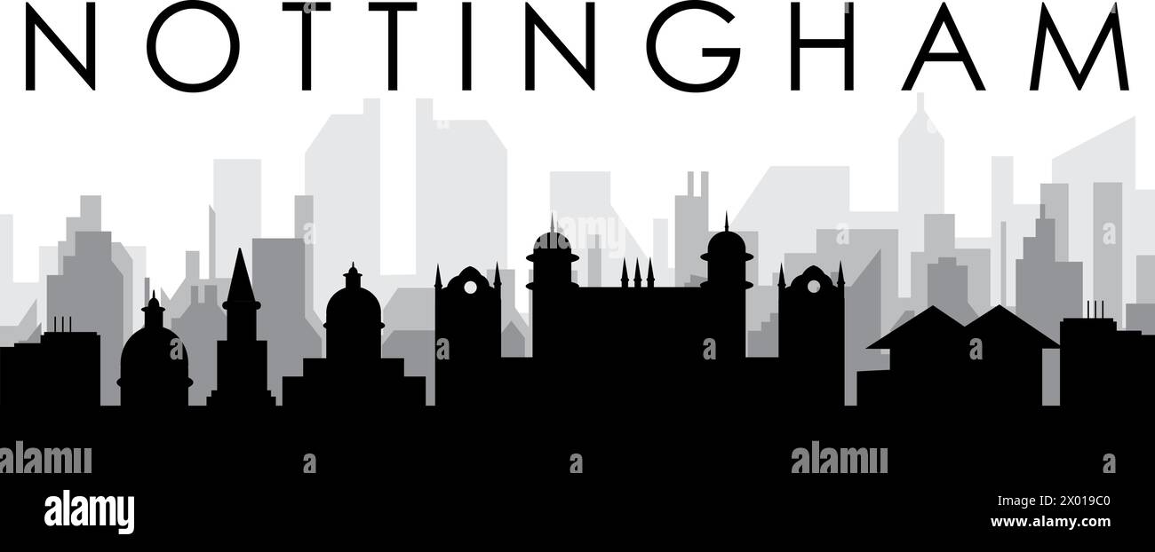 Nottingham city skyline silhouette vector Stock Vector Images - Alamy