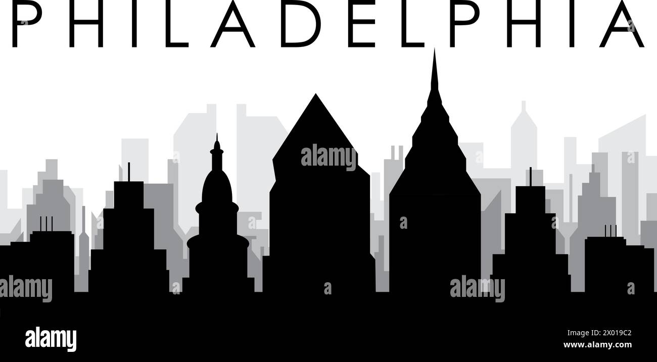 Cityscape skyline panorama of PHILADELPHIA, UNITED STATES Stock Vector ...
