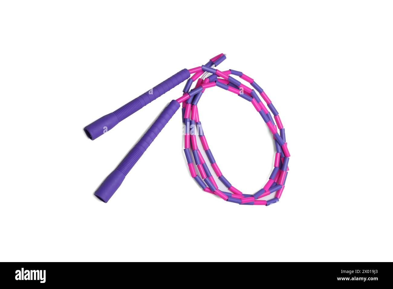 purple and pink skipping rope isolated on white background Stock Photo ...