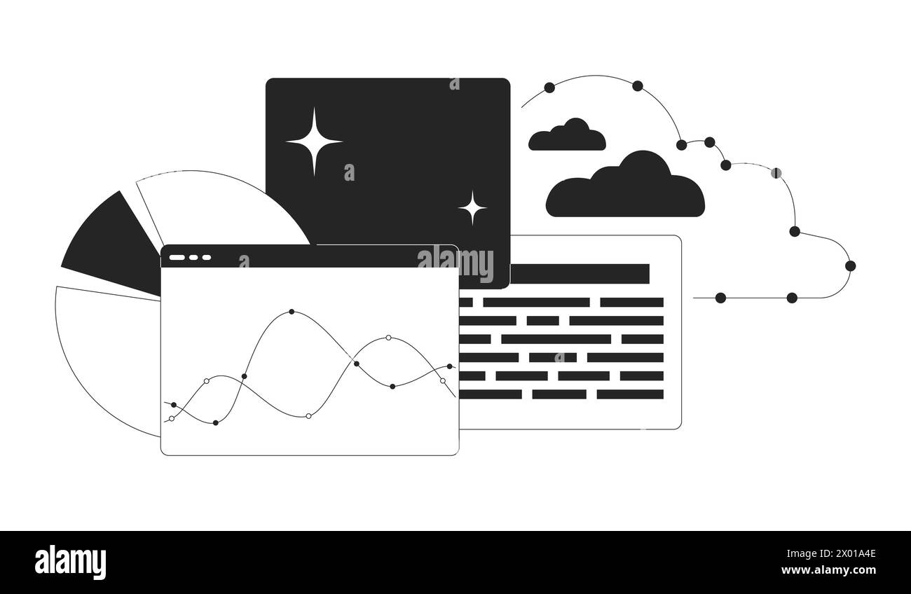 Analytics Project Management Black And White 2d Line Cartoon Object Stock Vector Image And Art Alamy