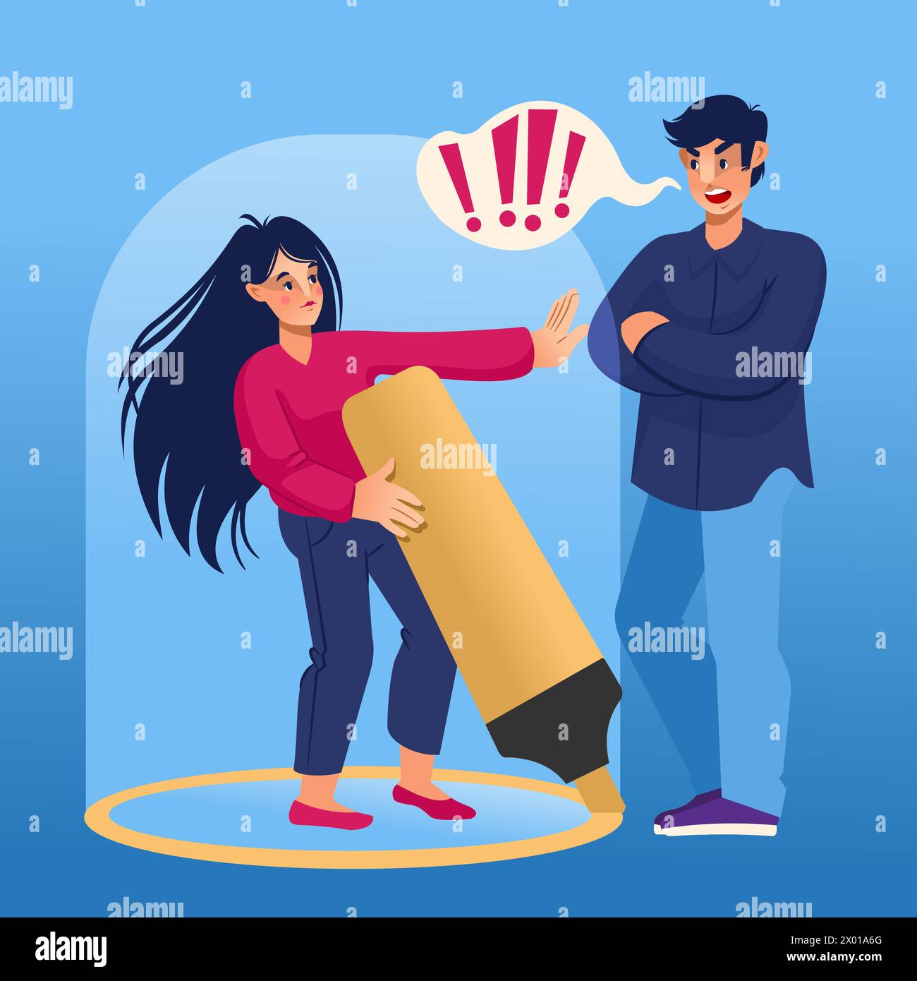 Unwanted boyfriend Stock Vector Images - Alamy