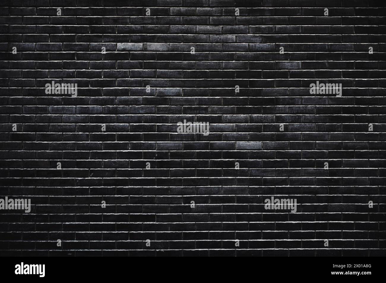 Black brick wall pattern and background, texture of dark brickwork ...