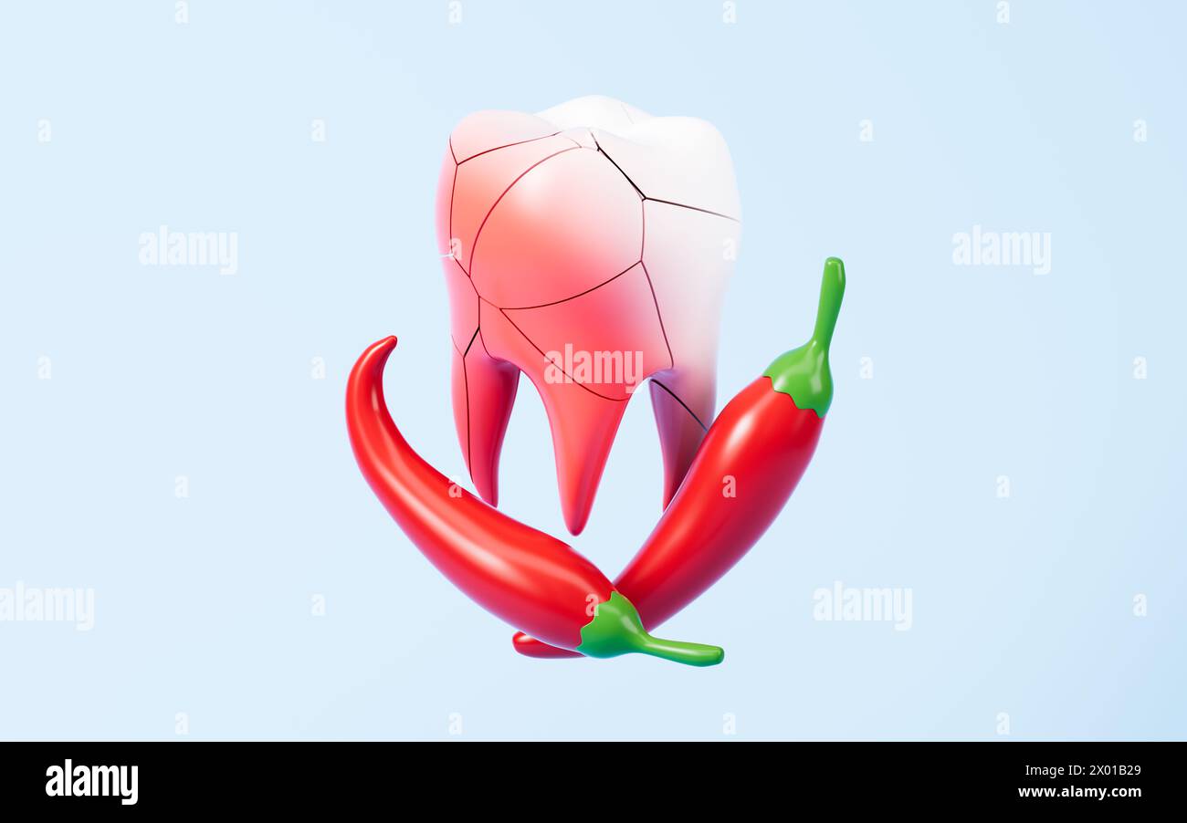 Human tooth model, have a toothache, inflammation of the gums, 3d ...