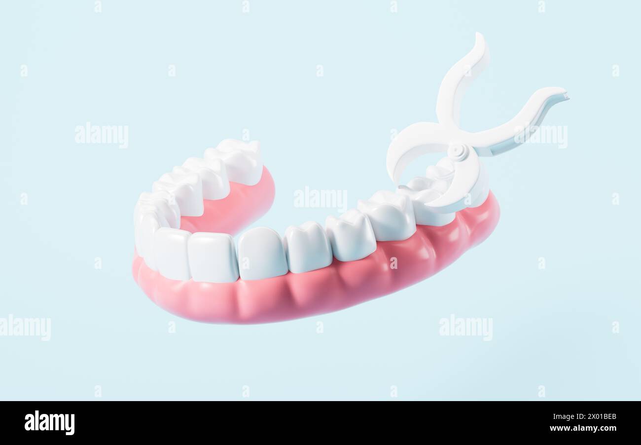 Human tooth model, tooth extraction, 3d rendering. 3d illustration ...