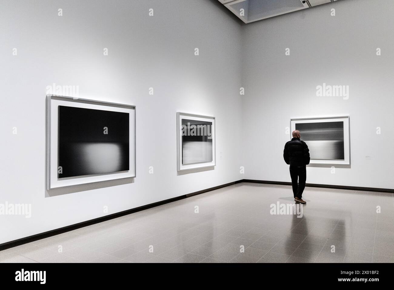 Visitor at the Hiroshi Sugimoto Time Machine 2023 exhibition at the ...