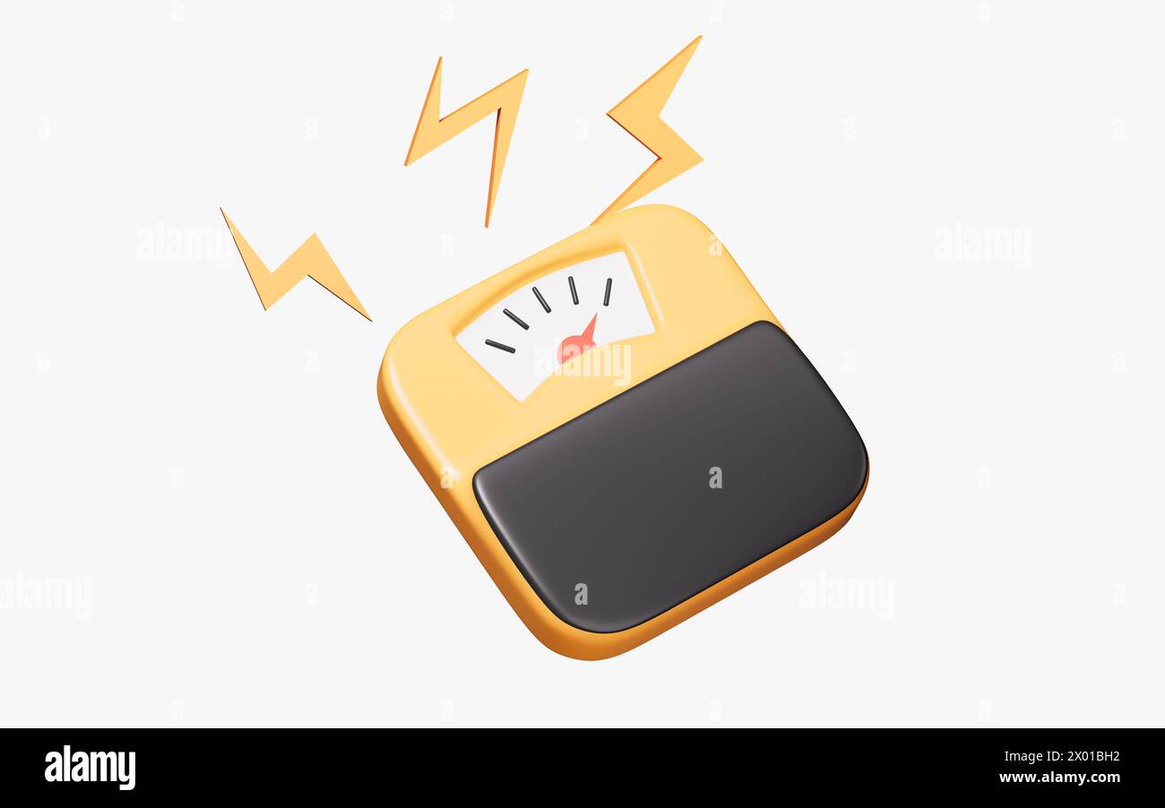 Cartoon weight scale model, health and exercise concept, 3d rendering ...