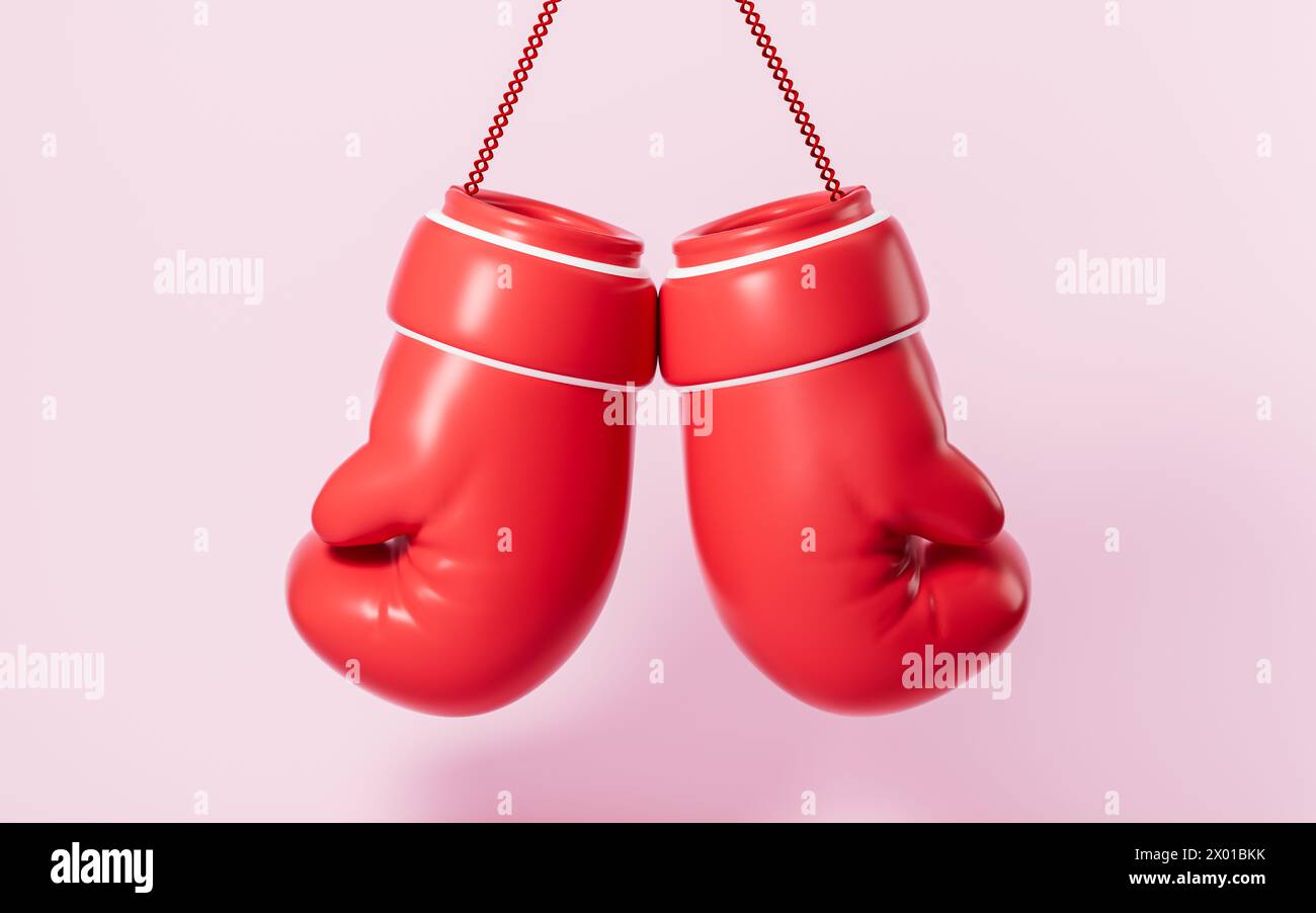 Cartoon boxing gloves model, 3d rendering. 3d illustration Stock Photo ...