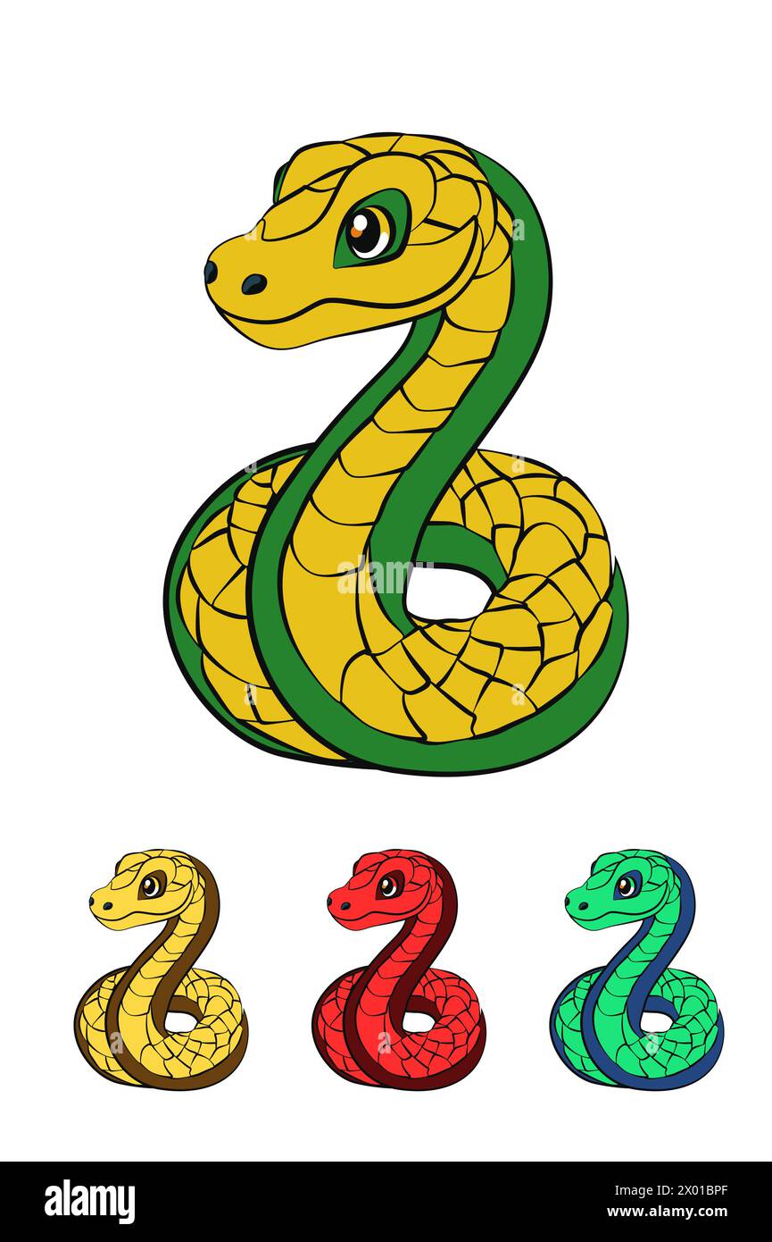 Different Colors Of Snake Illustration Stock Vector Image & Art - Alamy