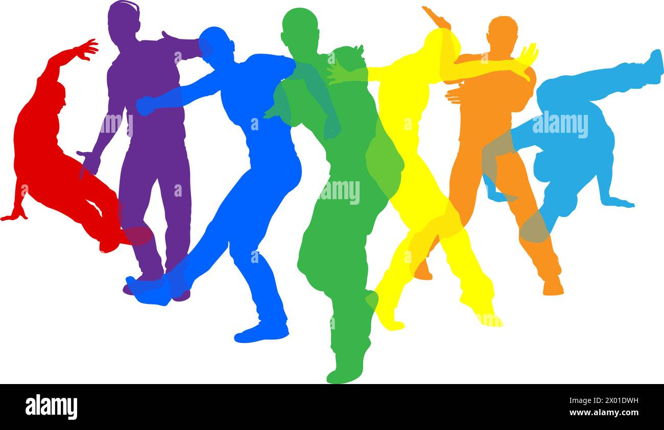 Dancers Silhouette Street Dance Poses Silhouettes Stock Vector Image ...