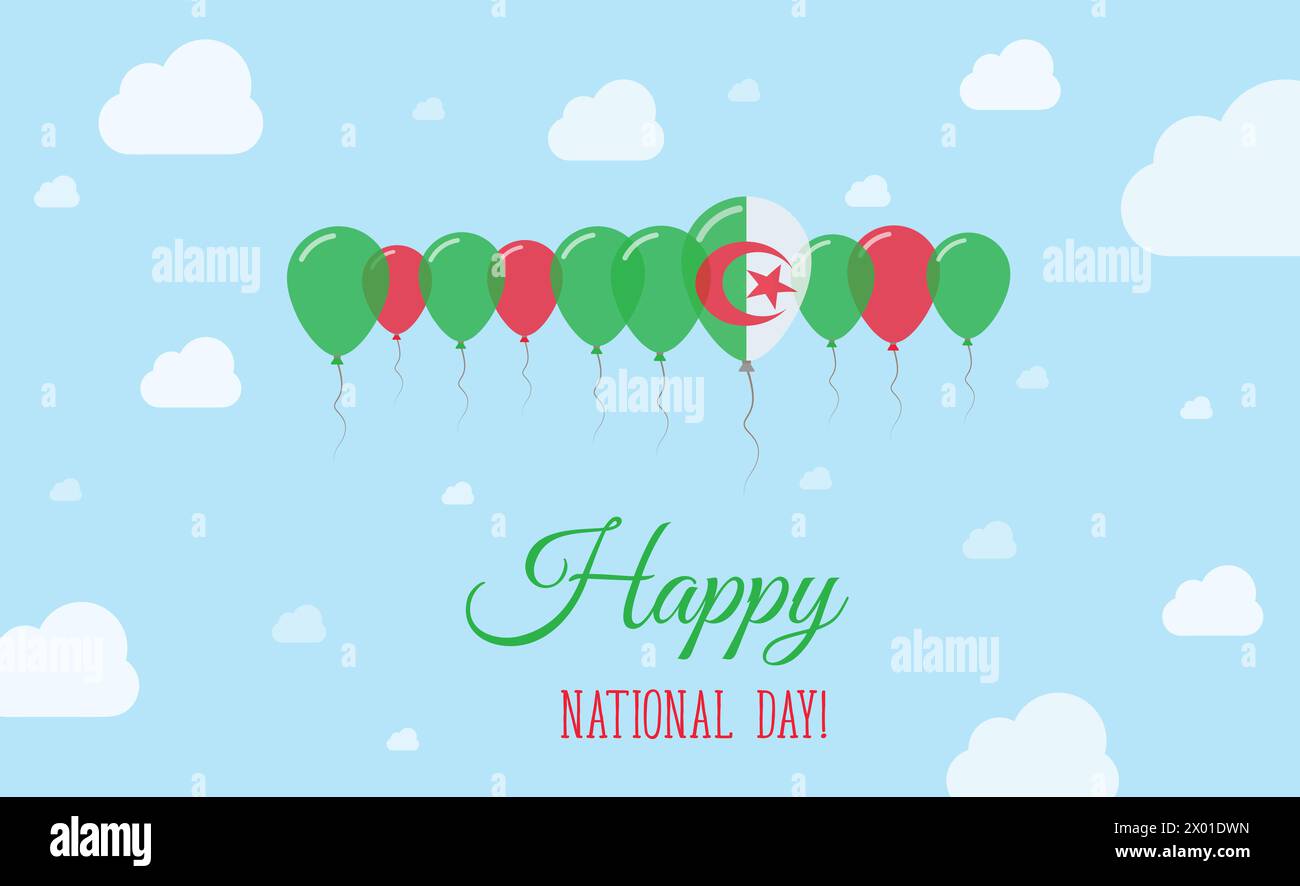 Albania Independence Day Sparkling Patriotic Poster. Row of Balloons in ...
