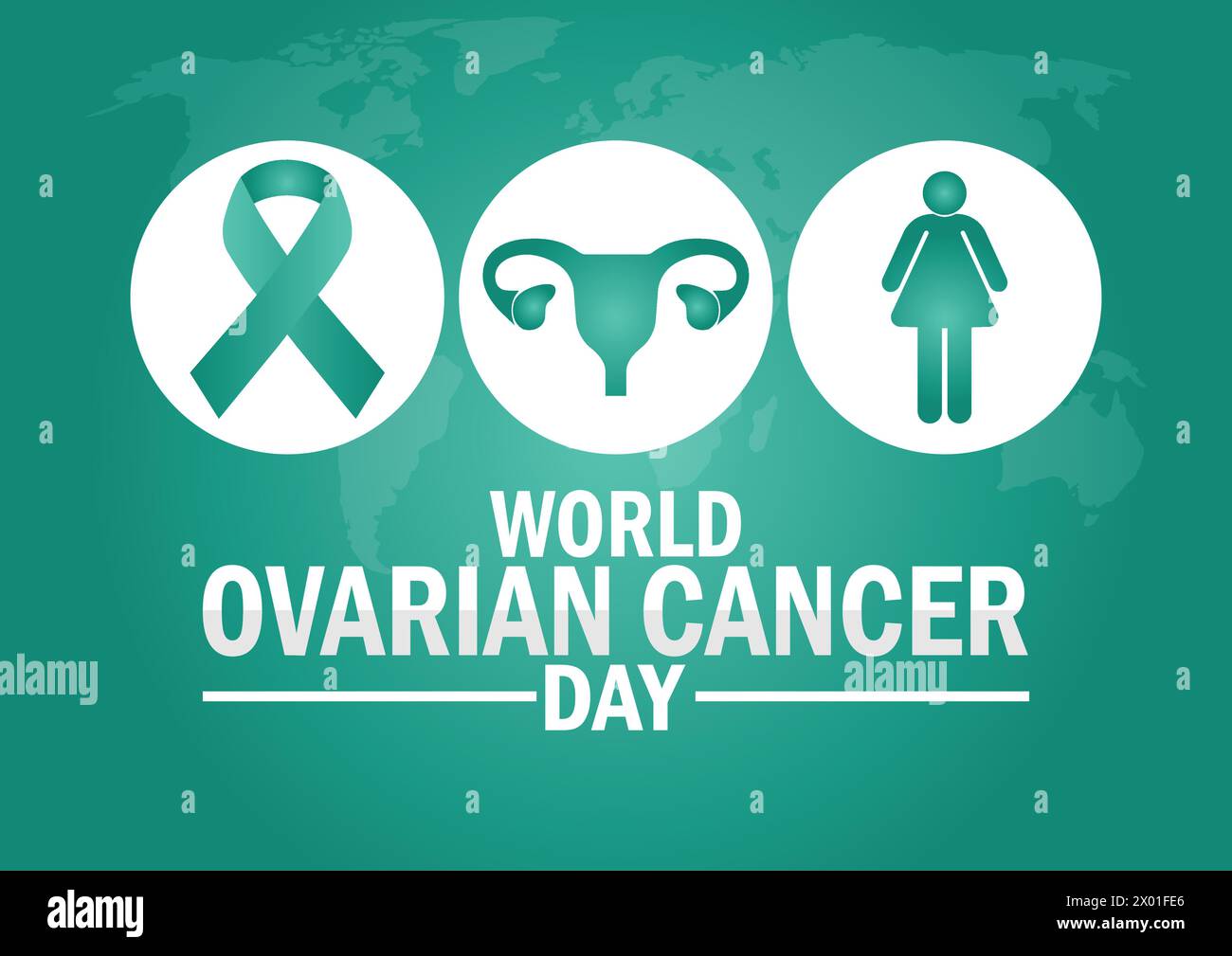 World Ovarian Cancer Day design with Teal ribbon Vector illustration ...