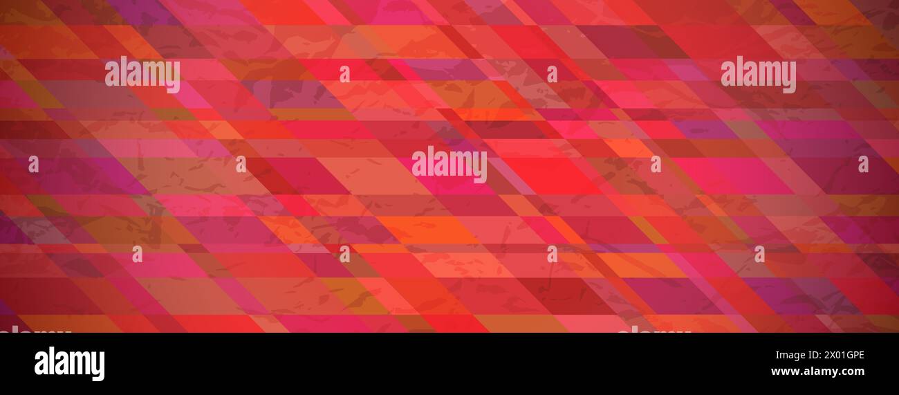Abstract textured background with red colorful rectangles. Banner design. Beautiful futuristic ...
