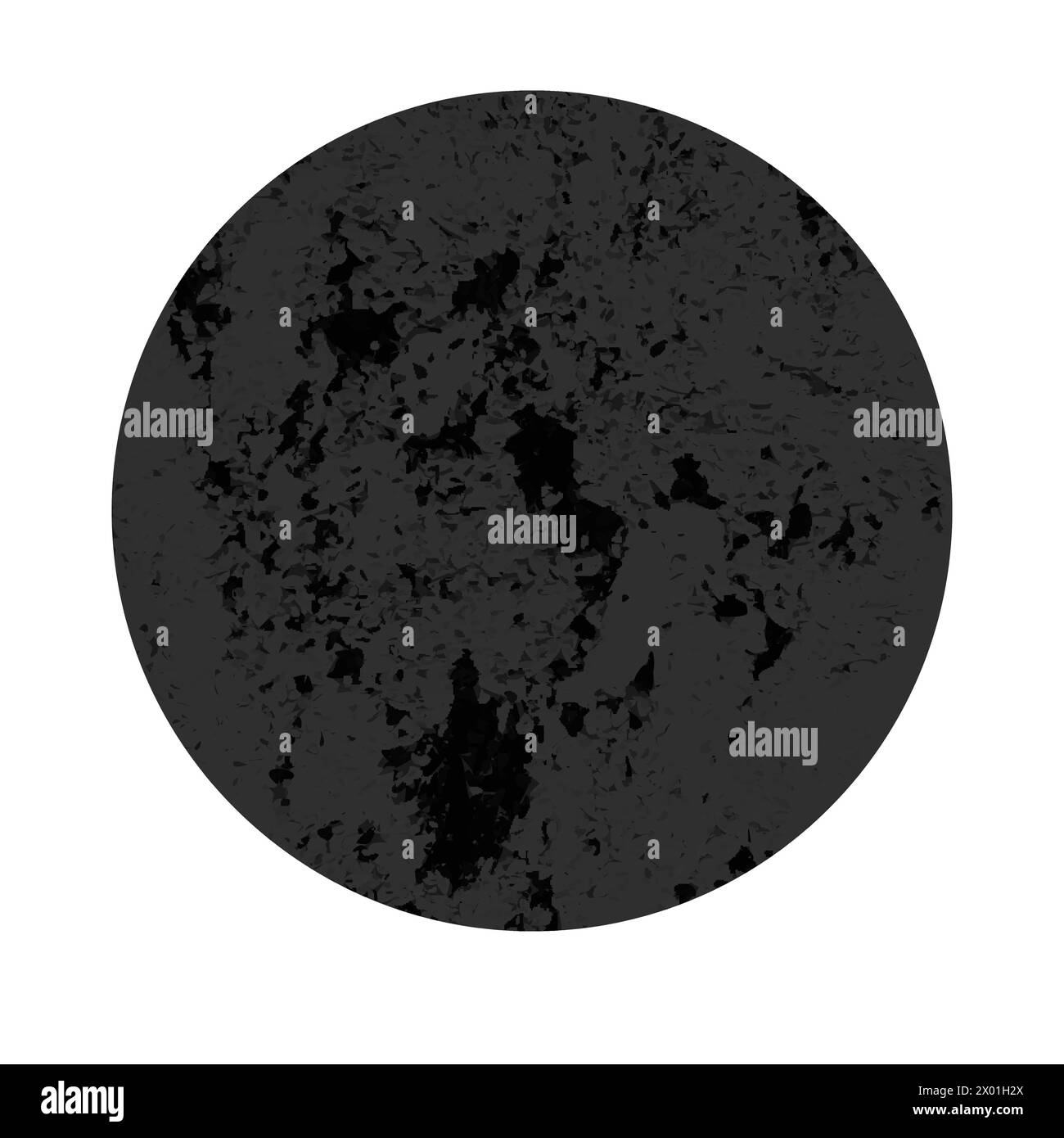 Scratched circle. Dark figure with distressed grunge texture isolated ...
