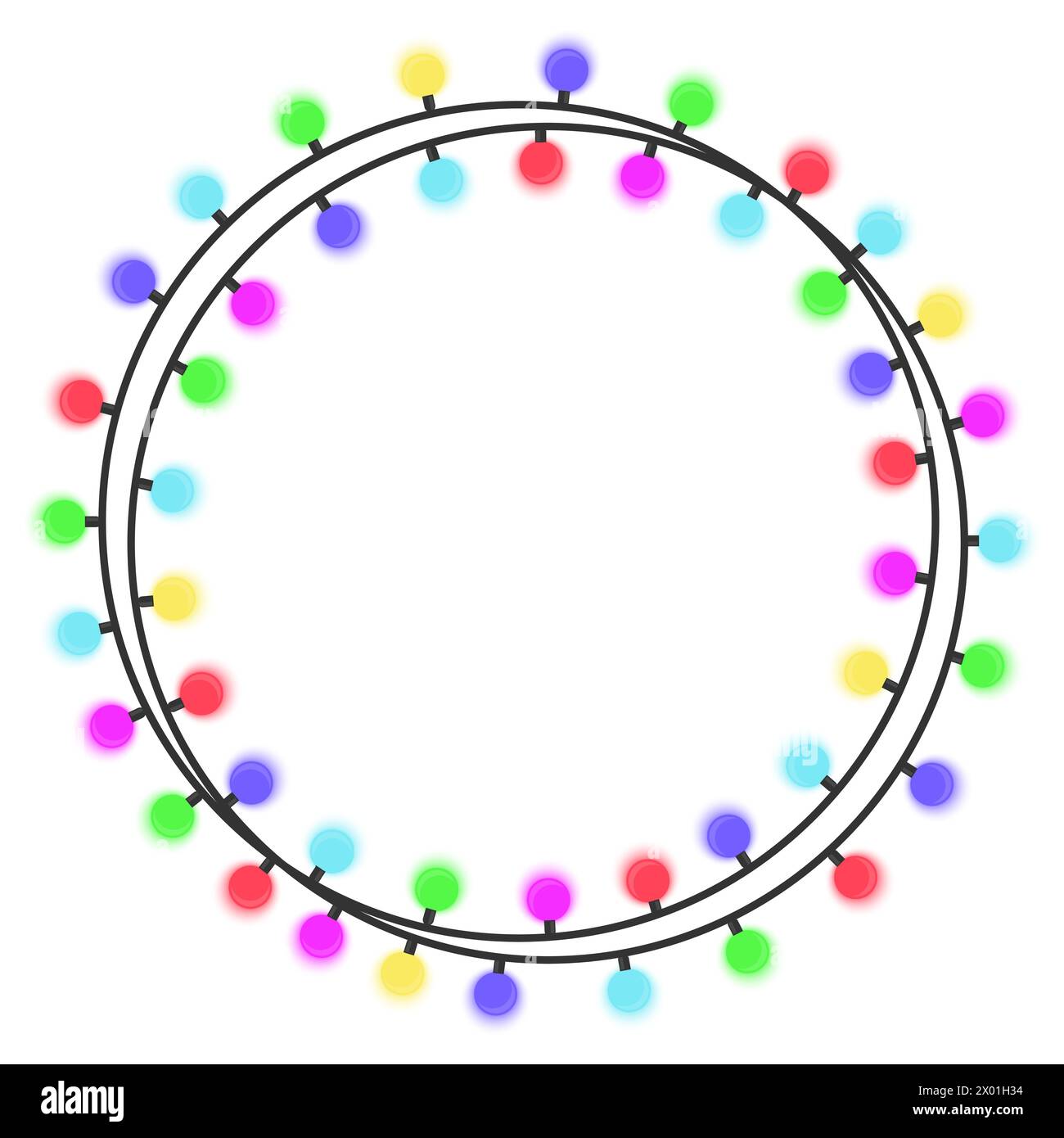 Garland with multi-colored light bulbs on a white background. Vector ...