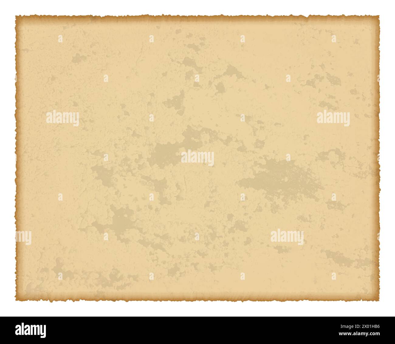 Old paper with burnt edges isolated on white background with place for ...