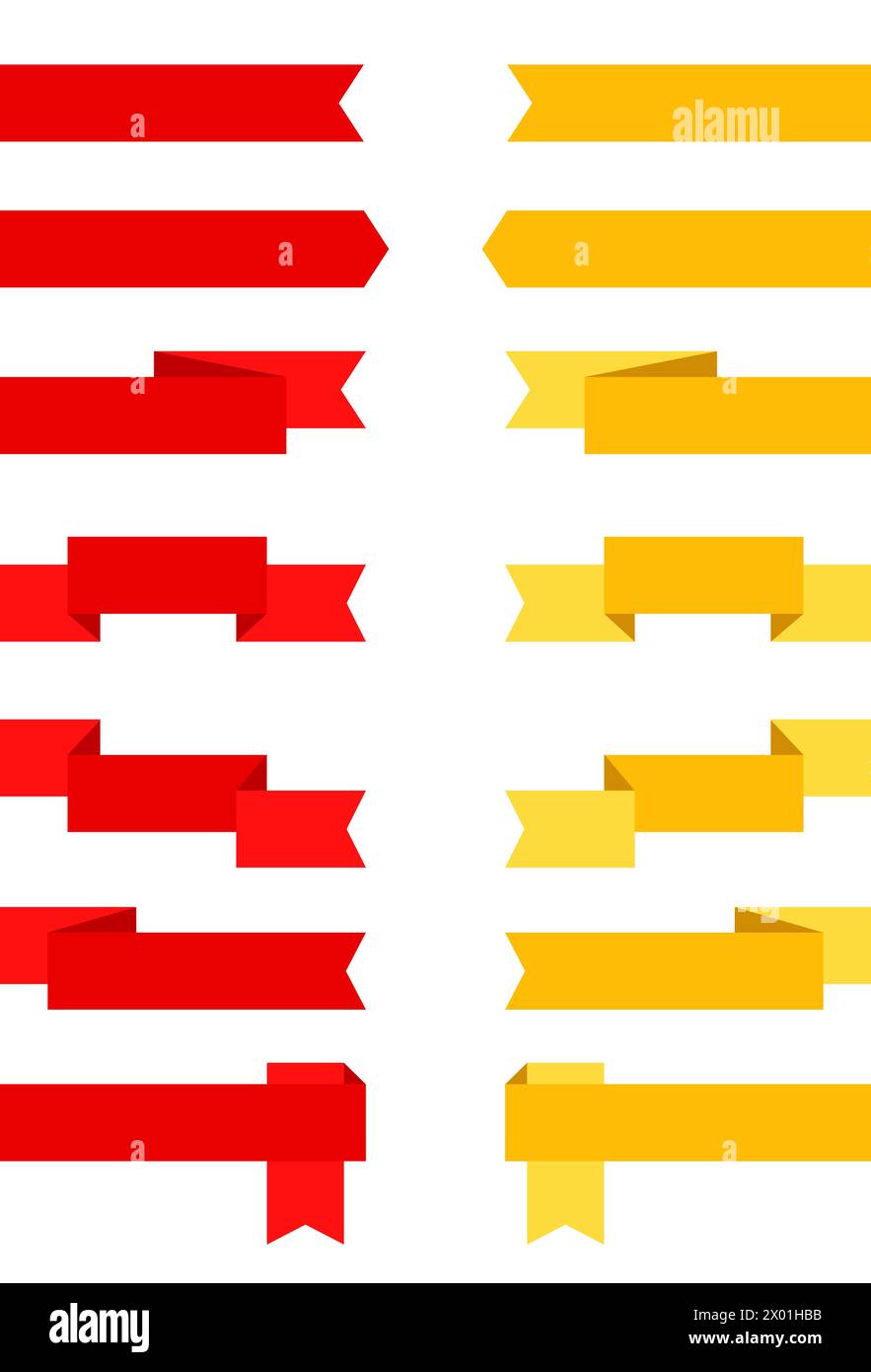 Set of red and yellow ribbons and banners for web design. Great design ...