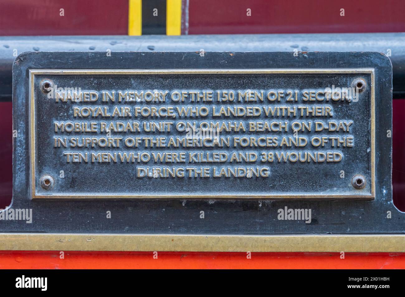The dedication plaque on the ’Omaha’ steam locomotive at Paignton ...