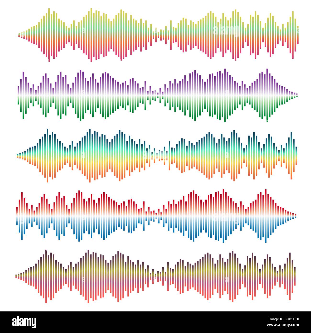 Sound waves vector set. Audio equalizer. Sound & audio waves isolated ...