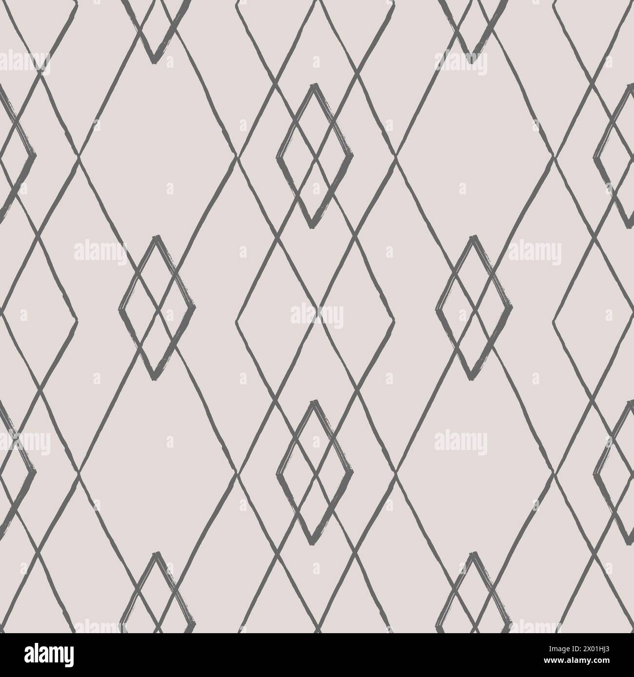 Argyle pattern from brush strokes. Vector diamond background. Seamless ...