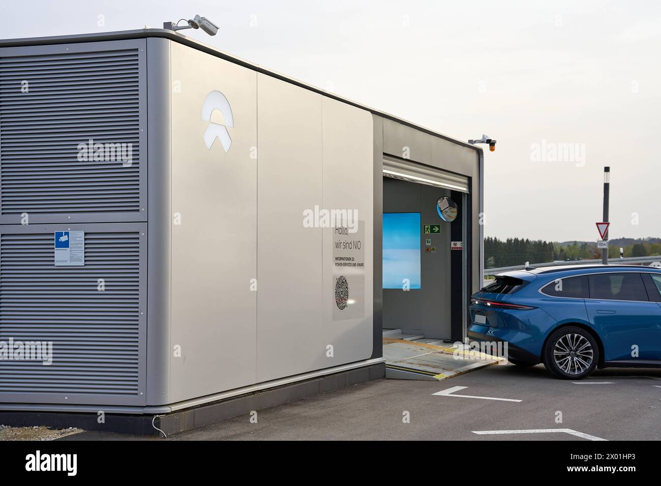 Bavaria, Germany - April 7, 2024: NIO Power Swap Station, charging ...