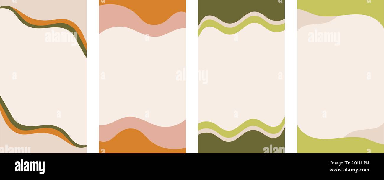 Set of different shapes for headers and footers in vertical stories ...