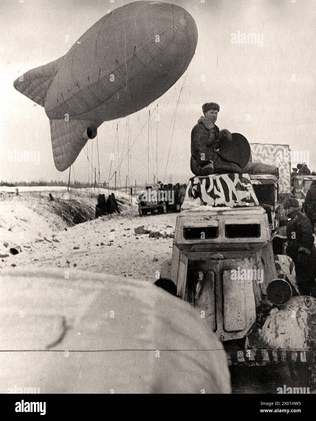 A blimp being launched. Leningrad front - Vintage photography Stock ...