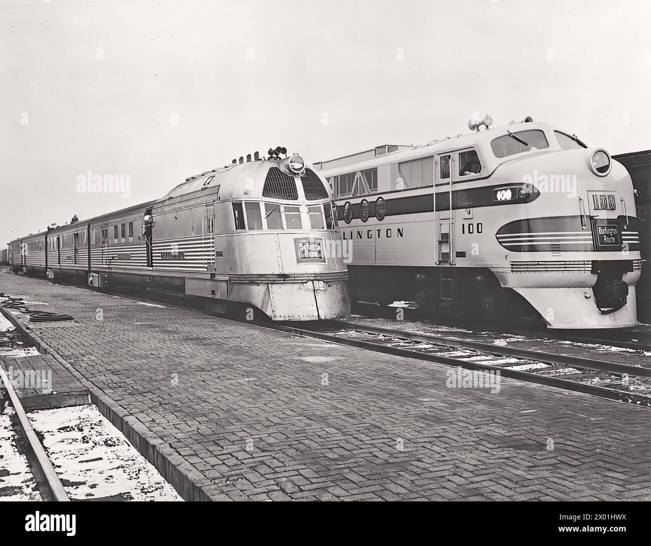 Burlington Zephyr with F unit - Train vintage photography Stock Photo ...