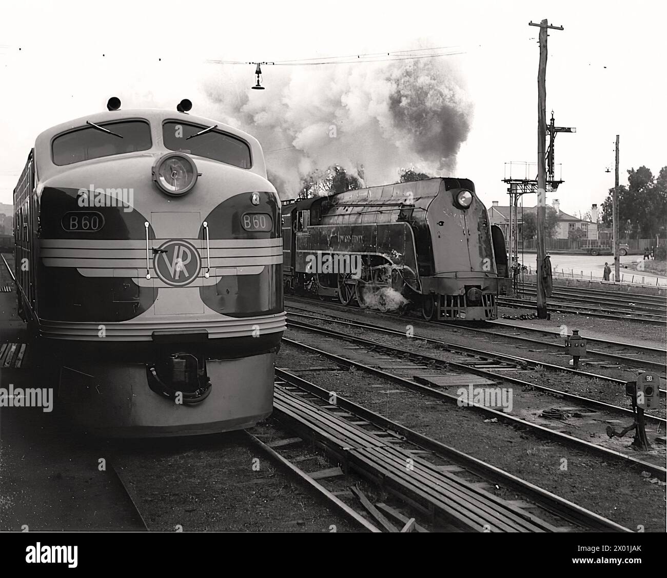 VR S302 and B60 diesel-electric - Train vintage photography Stock Photo ...