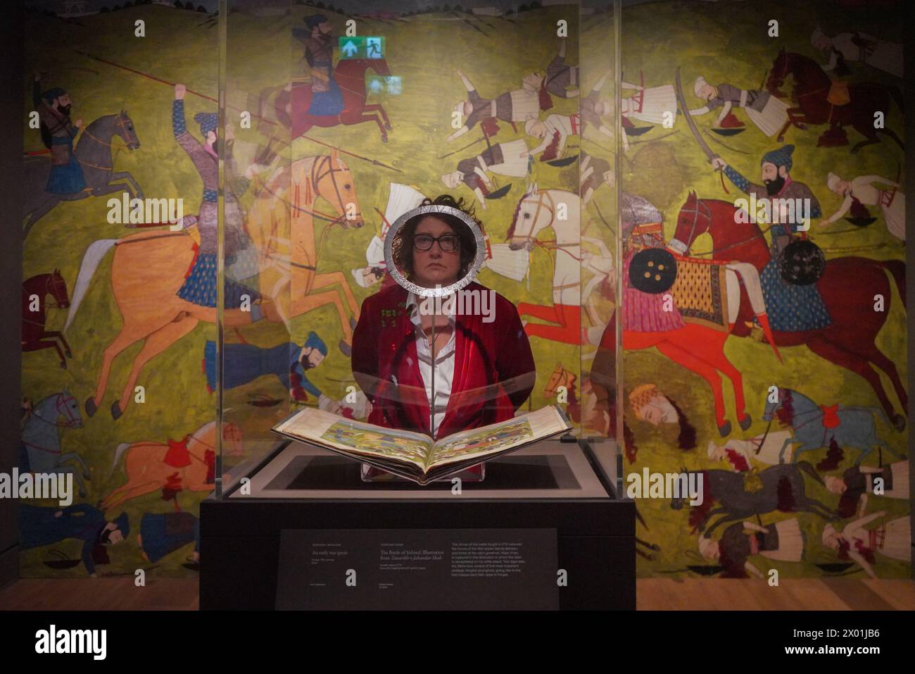 London 9 April 2024 . The Battle of Sirhind, illustration from Tawarikh ...